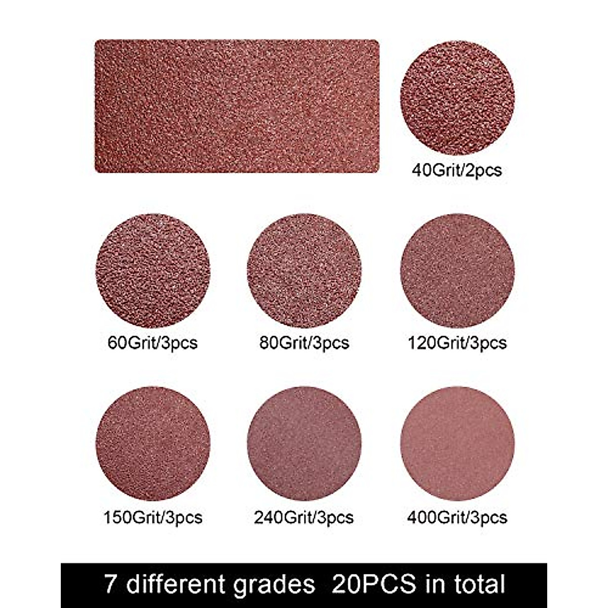 S SATC 3x18 Sanding Belts 20PCS Belt Sander Paper Aluminum Oxide (3 Each of 60/80/120/150/240/400 Grits & 2 of 40 Grits) Ideal for Wood Metal Paint Sanding