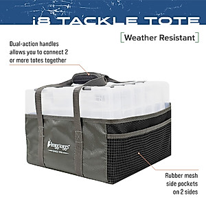 FROGG TOGGS Fishing Tote, Secures Organizes and Protects Tackle Trays, Black, One Size