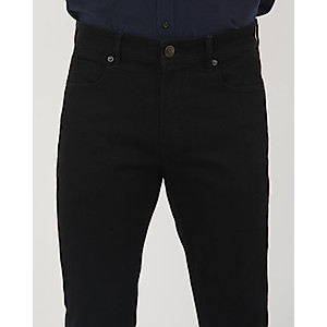 APUOR Slim Fit Jeans for Men Straight Fit Stretch Skinny Jeans Soft Comfy Denim Pants Black W40xL30