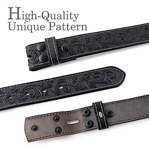 NPET Full Grain Western Engraved Tooled Men Leather Belt 36” waist