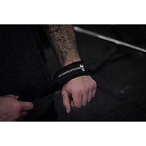 Gymreapers Lifting Wrist Straps for Weightlifting, Bodybuilding, Powerlifting, Strength Training, & Deadlifts - Padded Neoprene with 18" Cotton (Black)