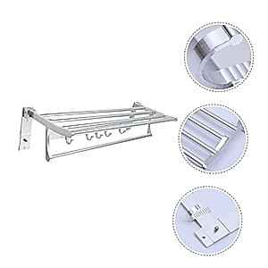Veemoon 1 Set Towel Rack Wall Mounted Shelf Toilet Rack Metal Shelves Bath Wall Shelf Conditioner Sponge Razor Holder Kitchen Wall Shelf Wall Slippers Holder Portable Towel Rack Aluminum