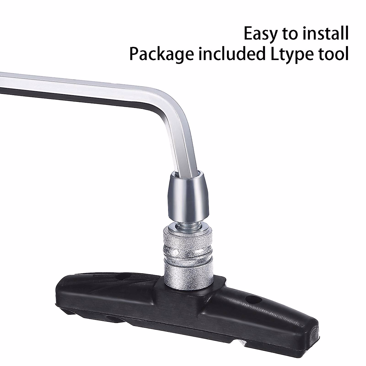 HOTOP 4 Pairs Bike Brake Pads Mountain Bike Brake Pads with Hex Nuts and Spacers V Bicycle Blocks Set, 70 mm(Black)