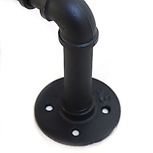 TFCFL 2 Tier Wall-Mounted Industrial Wood Shelving, Rustic Metal Floating Shelves Real Wood Book Shelves Wall Shelf Unit Bookshelf Hanging Wall Shelves for Farmhouse Kitchen Bar, 24x9.89x30.9inch