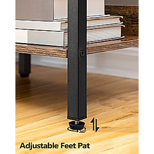 ALLOSWELL End Table, Side Table with Storage Shelf, Nightstand for Small Spaces, Bedside Table, for Living Room, Bedroom, Easy Assembly, Rustic Brown ETHR5001