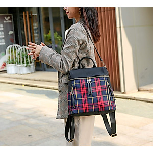 Nishi Plaid BackpackWaterproof Laptop Backpack for Travel School Daypack Neylon by Mia K. Farrow