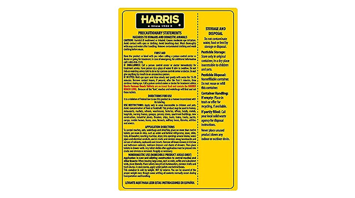 Harris Boric Acid Roach Tablets: Kill Roaches Fast