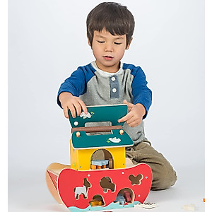 Tender Leaf Toys - Wooden Noah’s Ark Animal Shape Sorter Toy - Encourages Imaginative Play, Improves Recognition and Problem Solving Skills - 18M +