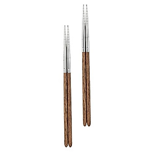 BESTonZON 2 Pairs Stainless Steel Splicing Chopsticks Metal Chopsticks Camping Dinnerware Japanese Food Chop Sticks Stainless Steel Chopsticks Table Silverware Household Flatware Home Supply