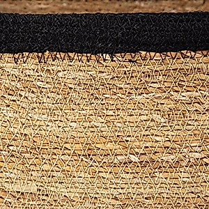 Compactor Tahna Seagrass Storage Basket, Size Large, 34 x 23 x 18cm, Brown/Black, RAN10545