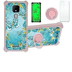jioeuinly Ans Artia Case Compatible with Ans Artia ACK2326 Phone Case Cover [with Tempered Glass Screen Protector][Hard PC + Soft Silicone][Gold Glitter+Luminous] JSF-YHD