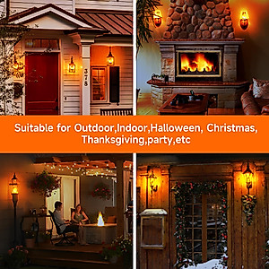 hyrion LED Flame Light Bulbs, 4 Modes Flickering Light Bulbs, E26 Base Fire Flame Bulb with Upside Down Effect, Halloween, Christmas Party Porch Outdoor Indoor Home Decor (2 Pack)