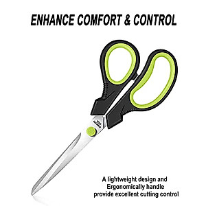 Scissors, All Purpose Thickened Craft Scissor 8.5", Stainless Steel Sharper Comfort Grip Sewing Fabric Scissors for Office School Home Supplies, Right/Left Handed, 3-Pack…