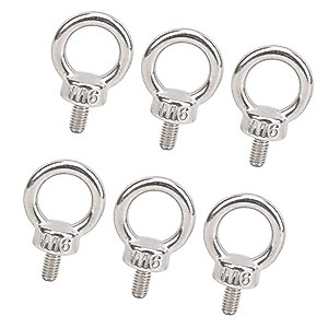 Stainless Steel Bolts, Lifting Eye Bolts Fastening M6 Eye Screw Stainless Steel Rust Proof Smooth and Burr‑free for Fastener Accessory