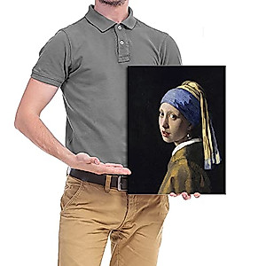 Wieco Art The Girl with a Pearl Earring by Jan Vermeer Oil Paintings Reproduction Canvas Print HD Prints Artwork for Home & Office Decoration