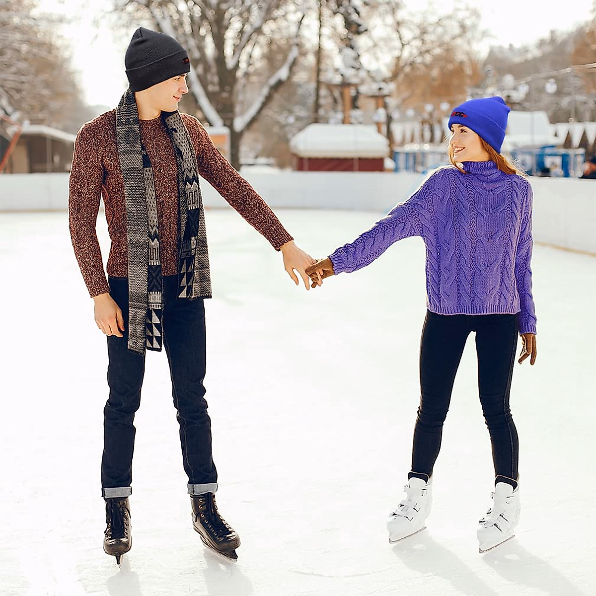 Custom Beanies for Men Cross Country Logo Sport A Embroidery Cross Country Cross Country Logo Sport Winter Hats for Women Acrylic Skull Cap 1 Size Light Grey Personalized Text Here