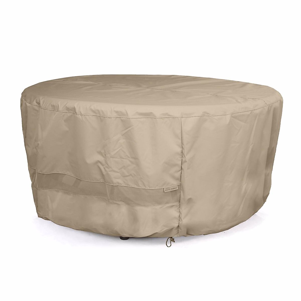 Covermates Round Dining Table Cover - Water-Resistant Polyester, Mesh Ventilation, Patio Table Covers, 30DIAMETER x 25H, Khaki