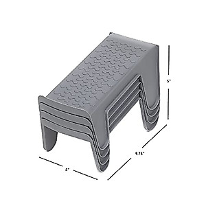 Home Basics 4 Piece Shoe Stacker, Gray