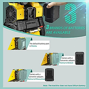 TC·BL AC&DC Dual-Purpose Air Compressor 2 in 1 Quiet Tire Inflator Oil Free Air Pump Compressor Compatible with Makita/Milwaukee/Dewalt Battery with 1.5Gal Aluminum Tank