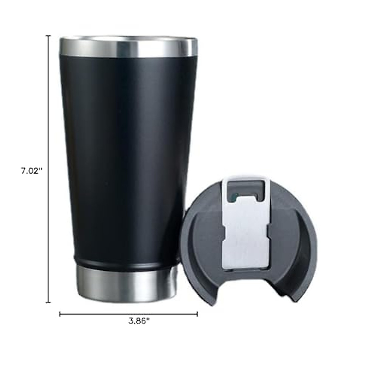 FAMKX 17oz Stainless Steel Double wall Vacuum Insulated Tumbler With Beer Opener, Thermos Travel Mug Keep Drink Cold and Hot(Black)