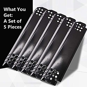 Metal Club Flame Tamers for Nexgrill 720-0888N 720-0888 720-0888A Grills, 5 Pack Porcelain Steel Grill Heat Plates Heat Shields Burner Covers Replacement