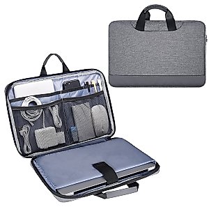 14 15 Inch Laptop Case, Men Women Laptop Bag Sleeve with Organizer for MacBook Pro 14" 16" M4/M3/M2/M1, Dell Inspiron 14, Lenovo Flex 5 14/Ideapad 3 14, HP Pavilion/Chromebook 14" Carrying Case, Gray