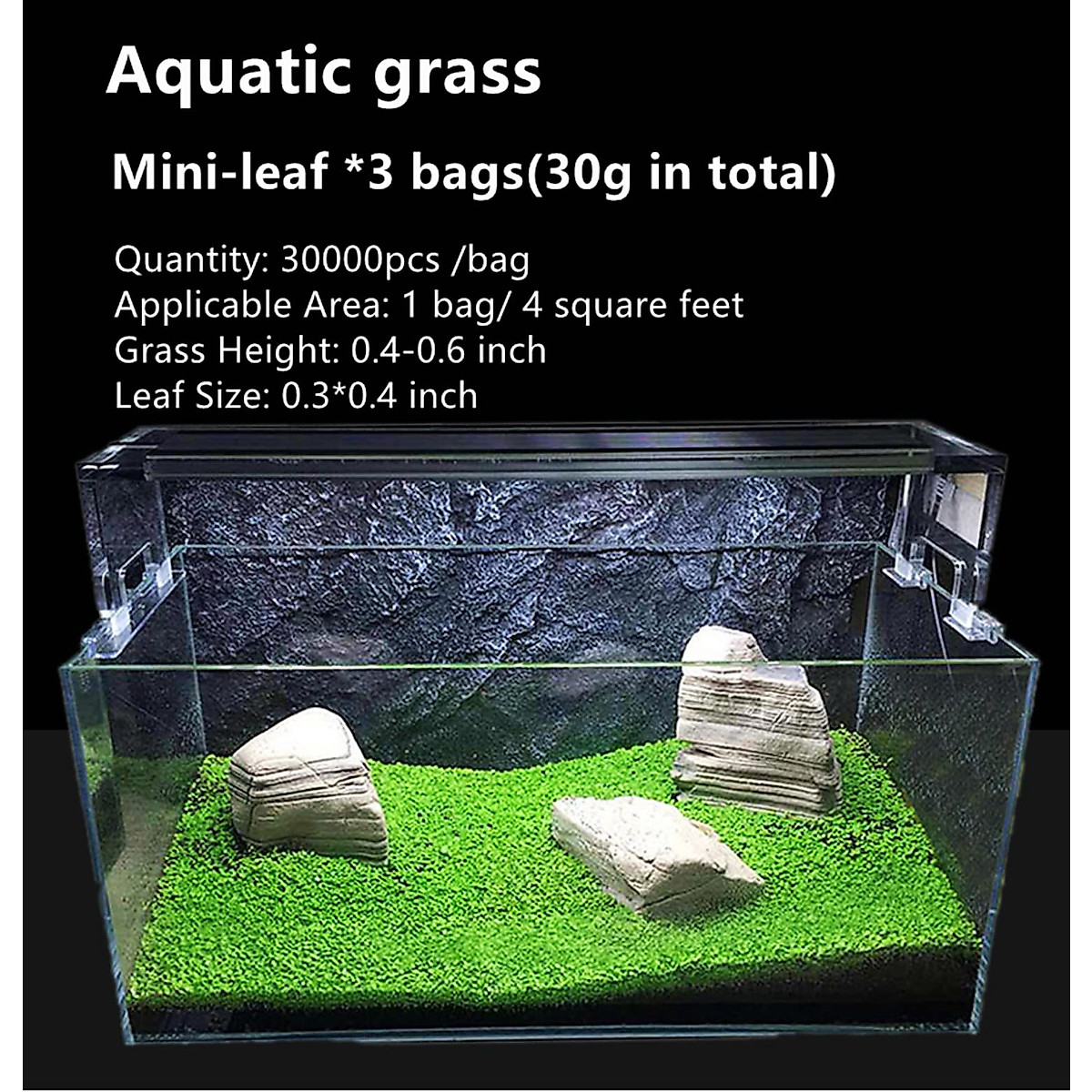 30gram Aquarium Plant S e-e-d, 3 Pack no Artificial Plastic Water Grass for Fish Tank Terrarium Carpet Grass Mini-Leaf AAA