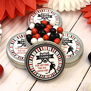 Hockey Themed Birthday Party Thank You Sticker Labels for Boys, 40 2" Party Circle Stickers by AmandaCreation, Great for Party Favors, Envelope Seals & Goodie Bags