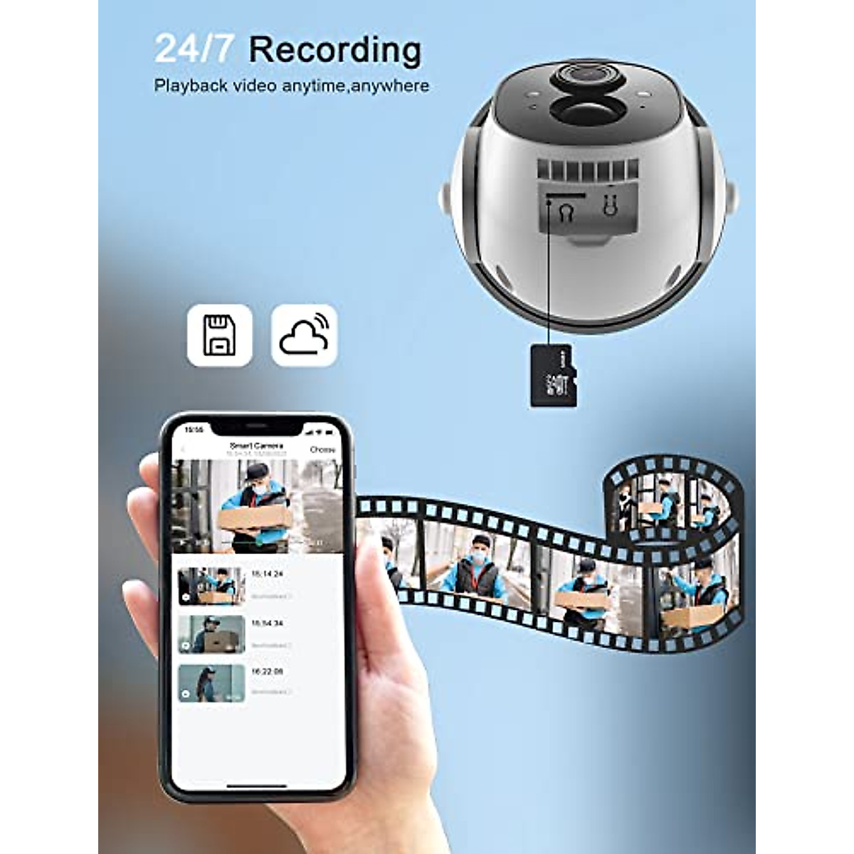 TMEZON 2 Pack Wireless Security Camera Outdoor, 2K Security Camera Wireless Solar Powered, PTZ WiFi Control