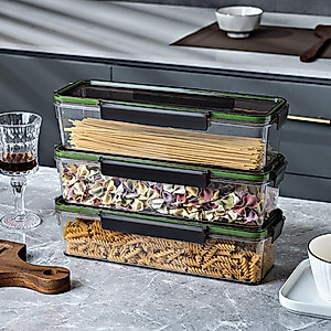 1PCS Pasta Storage Container,Transparent Storage Box Vegetable Storage Box Multipurpose Spaghetti Box for Kitchen(Short)