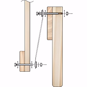 Project Patio Glider Rocker Bearing Arm Replacement Hardware Parts - 9 Inch Length - 7-1/2 Inch Between Mounting Holes - 4 Pack