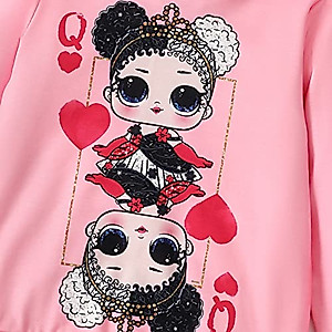 L.O.L. Surprise! Girls Tops Hoodies Long Sleeve Fashion Sweatshirts Pullover Hooded Girls Clothes Pink