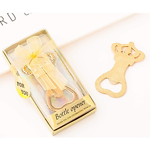 NC 24PCS Crown Bottle Opener Crown Baby Shower or Wedding Even Birthday Party Gifts for Guests, Baby Shower or Gold Wedding Favors Bridal Shower Favors,Birthday Decorations Supplies (gold, 24)