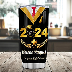 wowcugi Personalized Graduation Gifts Graduation Tumbler 20oz 30oz Tumblers Coffee Travel Mug Cup Grad Gift For Daughter Son College High School University Class Of 2024 Congratulations Gifts