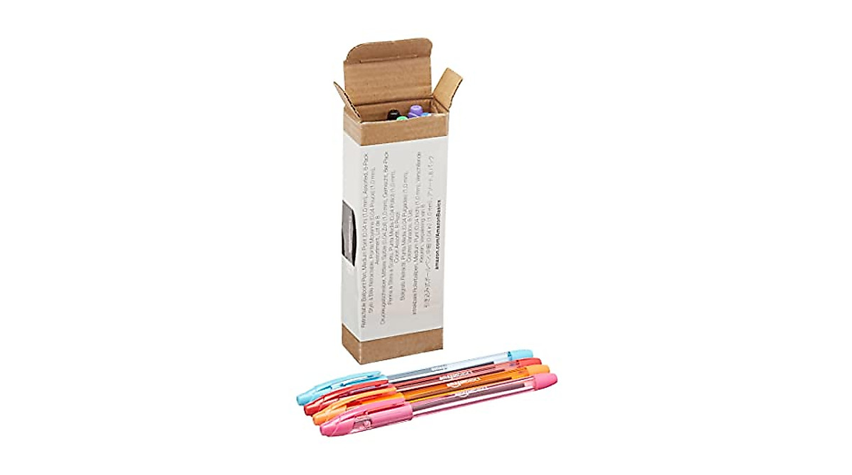 Amazon Basics Ballpoint Pen 8-Pack - Smooth, Vivid Ink for Daily Use