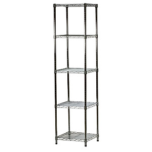 Shelving Inc. 18"d x 18" w x 84" h Chrome Wire Shelving with 5 Tier Shelves, Weight Capacity 800lbs Per Shelf