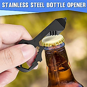 EVERSEE Stocking Stuffers for men Key Shaped Pocket Tool for Keychain, 18 in-1 Multitool Key with Keychain, Bottle Opener, Screwdriver, Ruler, Wrench, Bit Driver, File Bike Spoke Key TSA Friendly