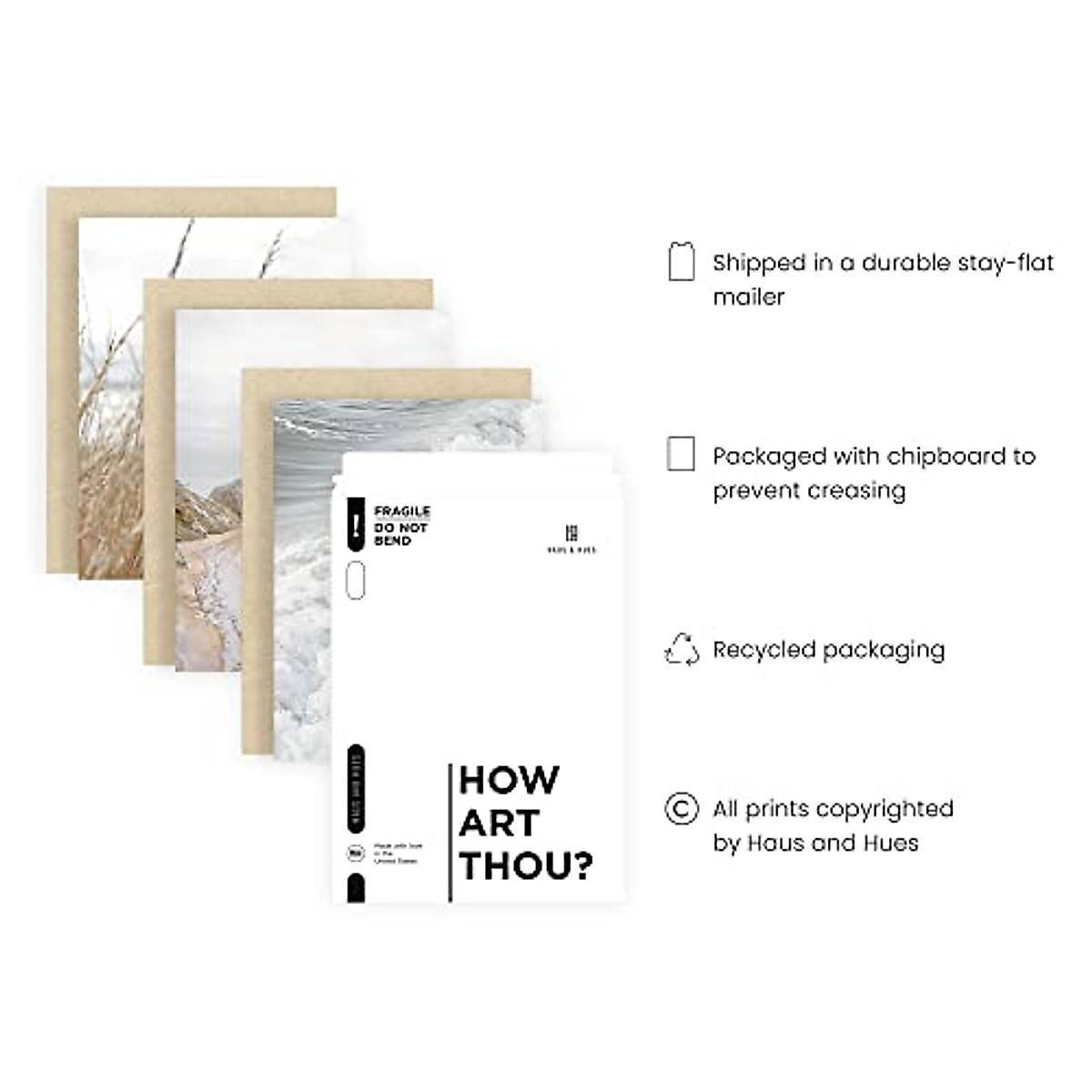 Haus and Hues Beach Pictures Wall Art - Set of 3 Nautical Wall Prints Ocean Pictures For Wall Serene Artwork Coastal Pictures Wall Art Ocean Posters of Beach Scenes Relaxing Wall Art (12x16, Unframed)