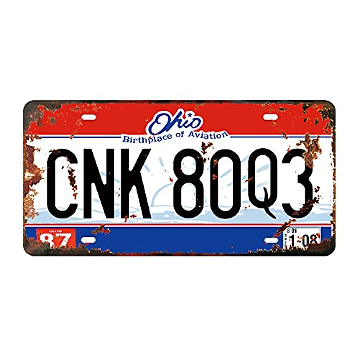 Panguru 2 Pieces Prop License Plates from Supernatural, Metal Stamped Number Tags, Movie Prop Vanity Plate, 12x6 inches