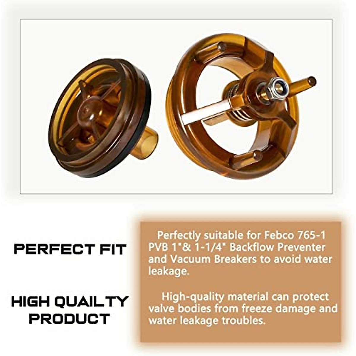 Bonnet and Poppet Repair Kit Fit for FEBCO 765-1 Inch & 1-1/4 Inch Febco Backflow Preventer and Pressure Vacuum Breaker Part #905-212