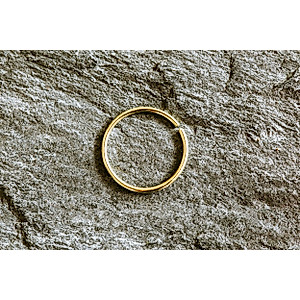 ONDAISY 10K Solid Gold Open Tragus Cartilage Snug Daith Helix Inner Outer Conch 6mm Round Large Big Tiny Small Thin Mini Face Nose Septum Hoop Ring Ear Piercing Earring For Women Girls Men