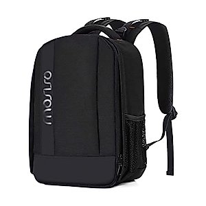 MOSISO Camera Backpack, DSLR/SLR/Mirrorless Photography Camera Case Buffer Padded Shockproof Camera Bag with Customized Modular Inserts&Tripod Holder Compatible with Canon,Nikon,Sony etc, Black
