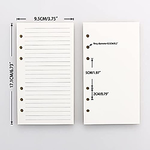 Leather Journal Refillable Writing Notebook, A6 Personal Size 6 Ring Binder Spiral Notebook, Handmade Genuine Leather Refillable Journal Binder Diary, Pocket Binder Traveler Notebook-Brown