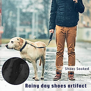 2 Pieces Walking Boot Cover Recovery Shoes Covers Non Skid Foot Brace Cover Reusable Boot Cover Waterproof Cast Rain Cover(Black,Medium)