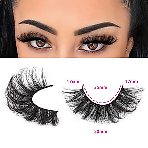 Focipeysa Lashes Mink Fluffy Wispy False Eyelashes 20mm Dramatic Faux Mink Eyelashes D Curl Long Fake Lashes Pack Look Like Extension