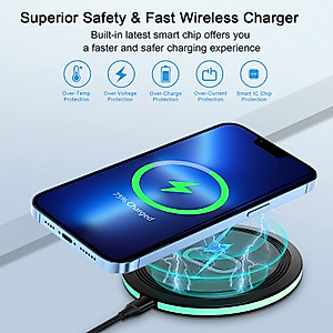 15W Wireless Charger Pixel Fast Charging Station for Google 8A 8 Pro 7 Pro 7A 6 Pro 5 4XL,Wireless Charger Pad with QC Adapter Samsung Galaxy S24 S23 FE S22 S21 S20 Note 20,Motorola Edge X50 Ultra Pro