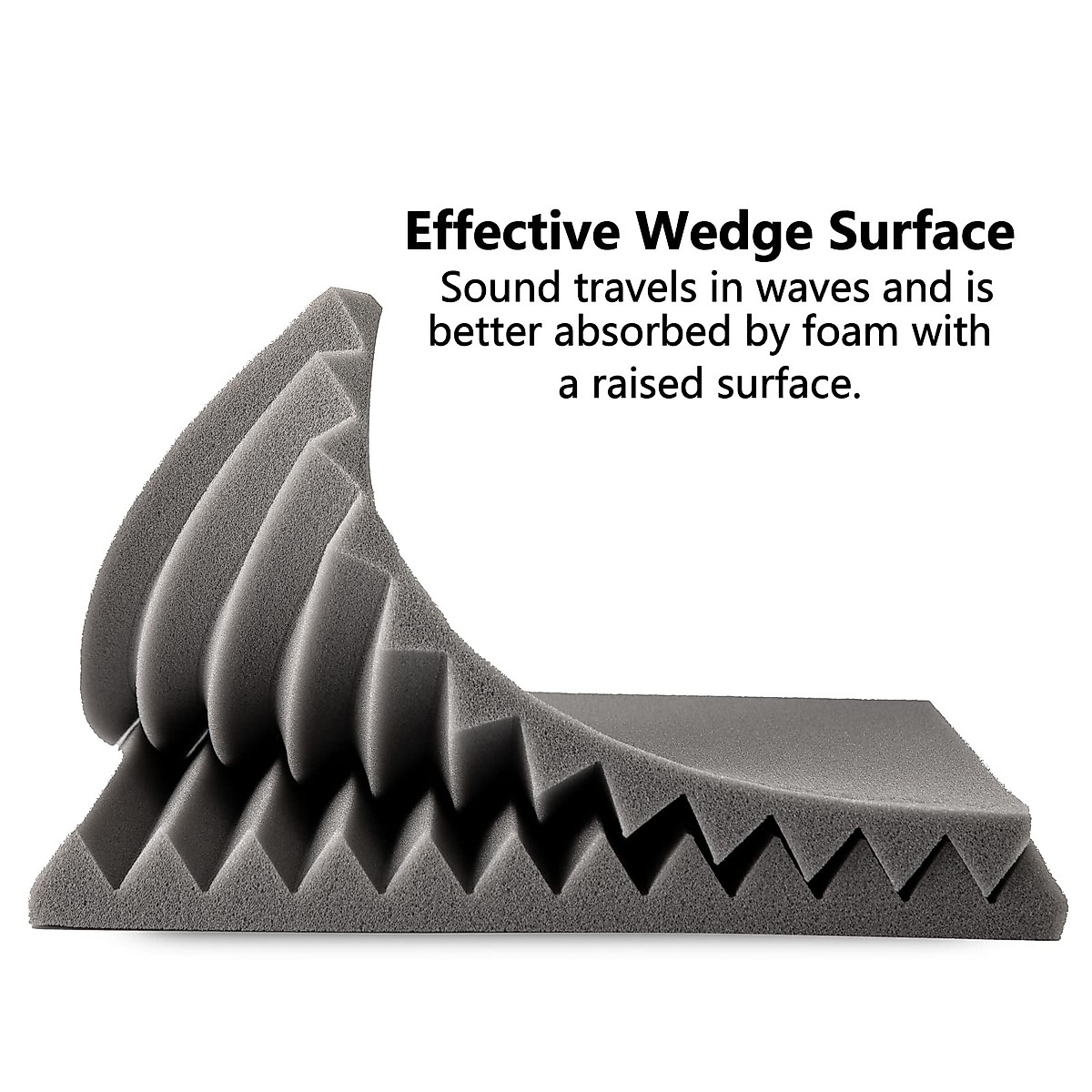 Sound Proof Foam Panels for Walls: 12 pcs Acoustic Foam Panels with Double Side Adhesive Sticker for Studio Recording Office Bedroom Home Theaters 1 X 12 X 12 Inches (Triangle Gray)