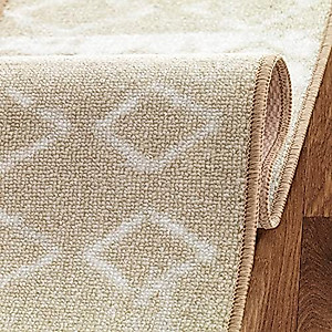 Antep Rugs Non Slip Stair Treads Carpet Bohemian Distressed Peel and Stick Alfombras, Set of 13, Beige, 8"x30"