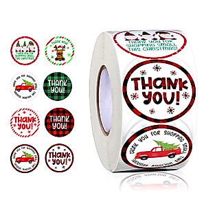 1000 Pcs Christmas Thank Stickers Small Business Stickers Thank You Christmas Stickers Thank You for Supporting My Small Business Stickers Envelope Seals for Note Greeting Cards (Vintage)