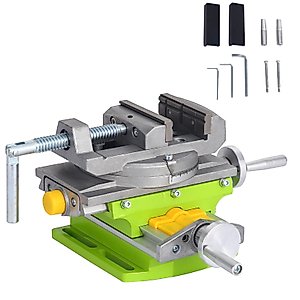 BHTOP Cross Slide Drill Vise 2 Way X-Y Compound Vise, Multifunction Worktable Milling Working Table Milling Machine, Cross Slide Mill Drill Press Milling Vise